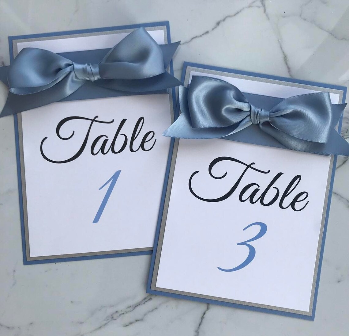Blue Baby Shower Table Number With Large Bow - Etsy