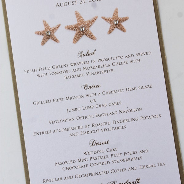 Starfish Menu - Etsy