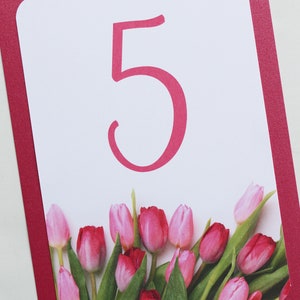 Pink Spring Tulip Table Numbers - Etsy