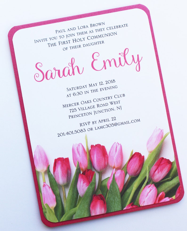Spring Tulip Invitation - Etsy