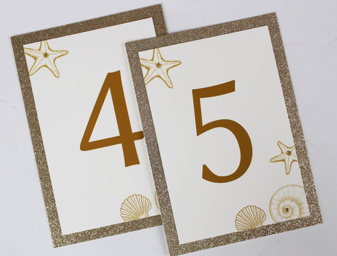 Beach Seashell Elegance Table Numbers - Etsy