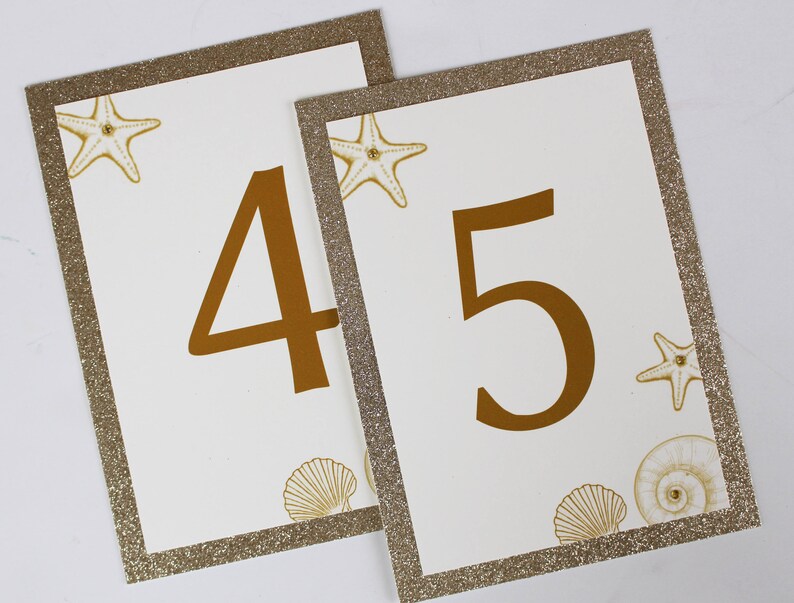 Beach Seashell Elegance Table Numbers - Etsy