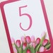 Pink Spring Tulip Table Numbers - Etsy
