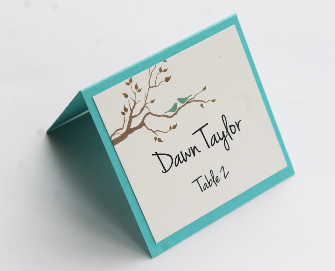 Love Birds Place Card - Etsy
