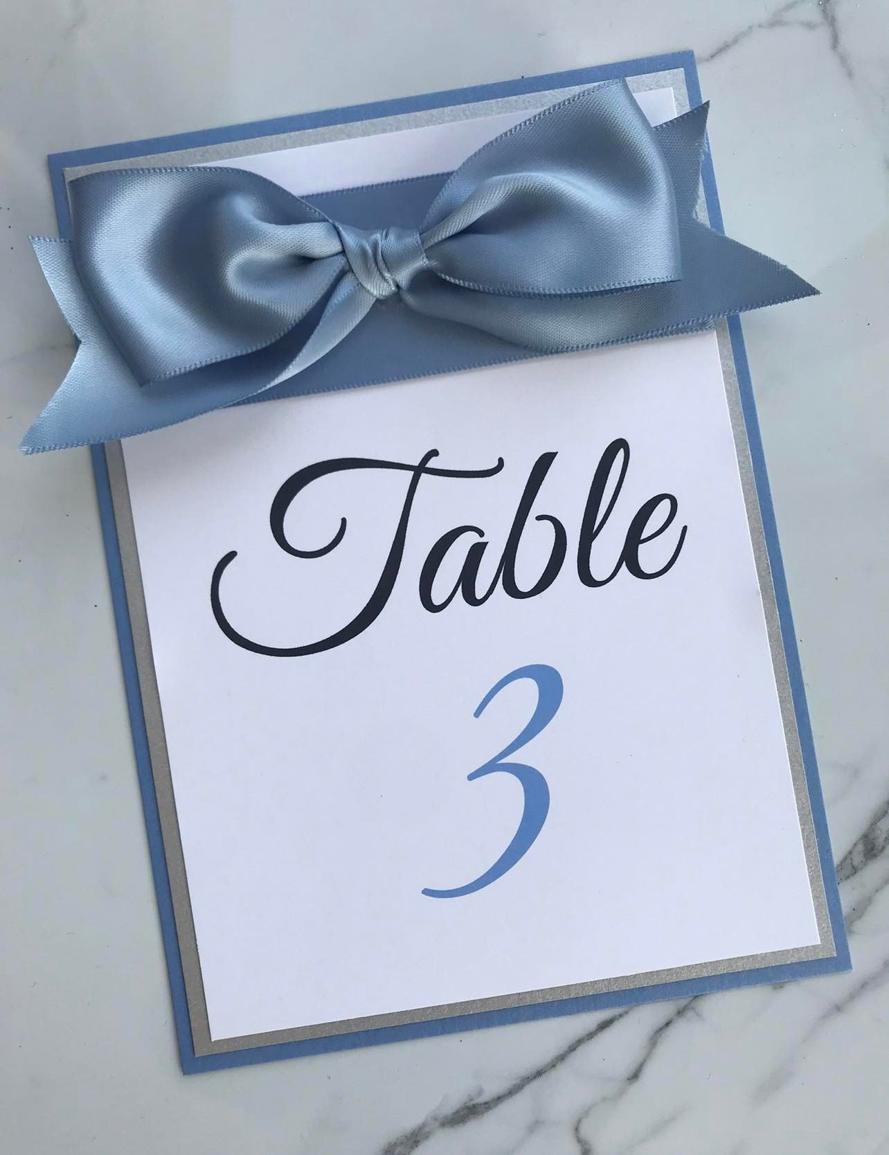Blue Baby Shower Table Number With Large Bow - Etsy