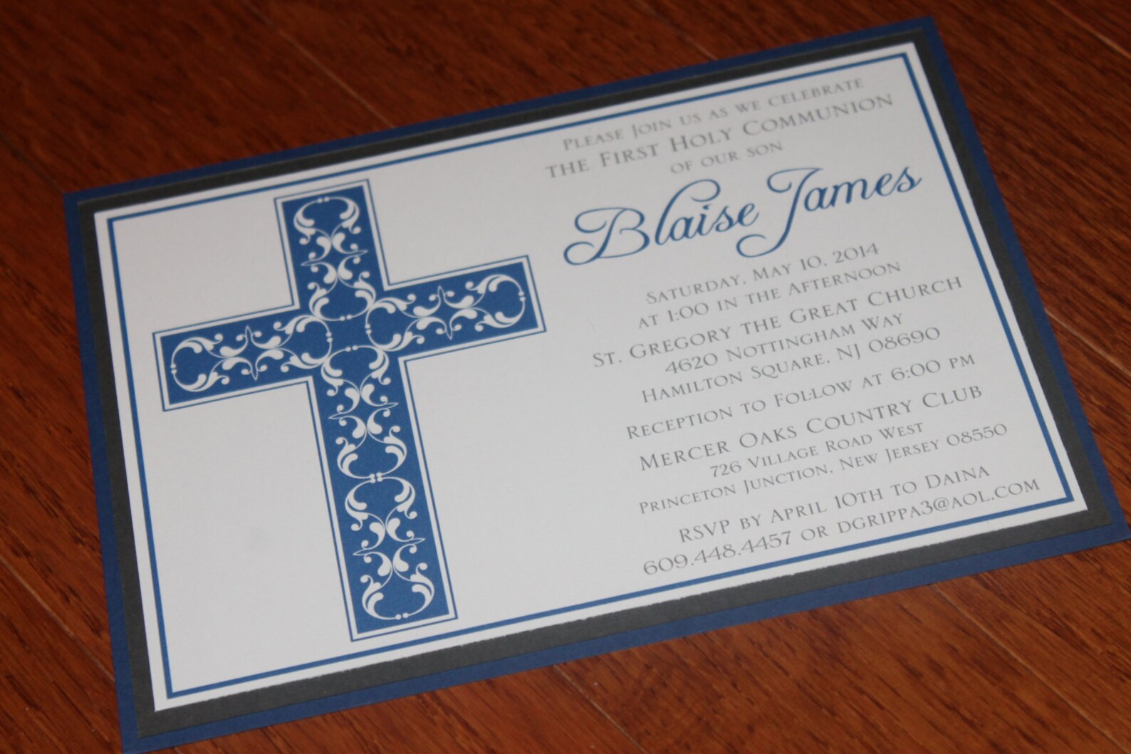 Ornate Large Cross Boy Communion or Baptism Invitation - Etsy