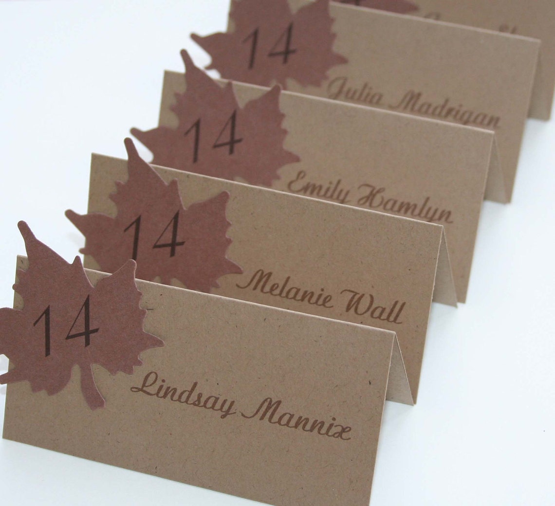 Autumn Leaves Place Card - Etsy
