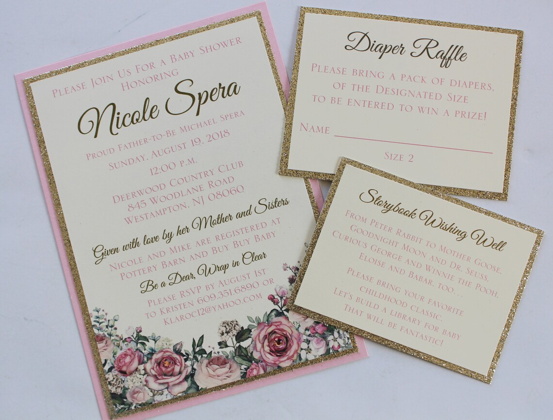 Vintage Rose Invitation - Etsy