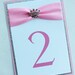 Pink Princess Table Number With Sparkling Tiara Rhinestone - Etsy