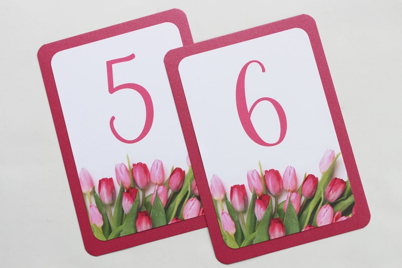Pink Spring Tulip Table Numbers | Etsy