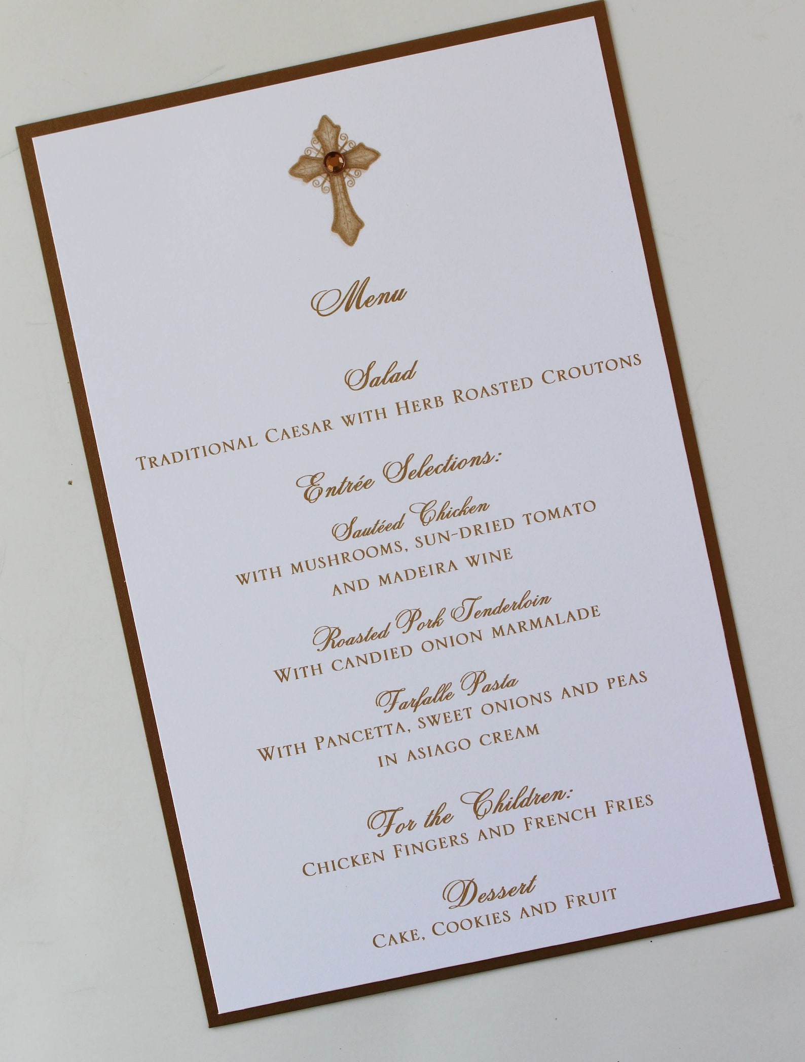 Gold Vintage Cross Baptism-communion Menu - Etsy