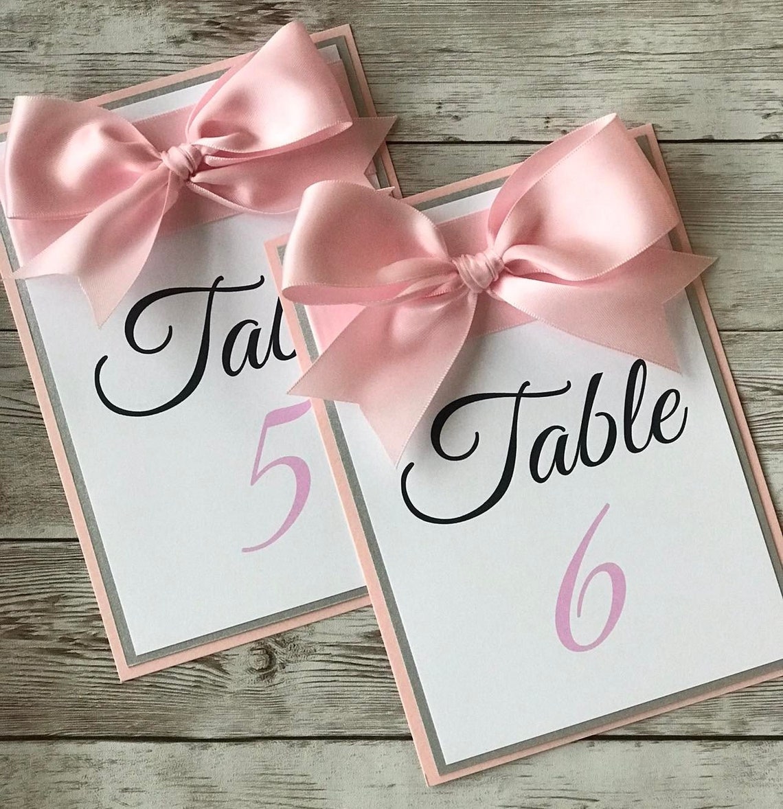 Pink Baby Shower Table Number With Large Bow - Etsy