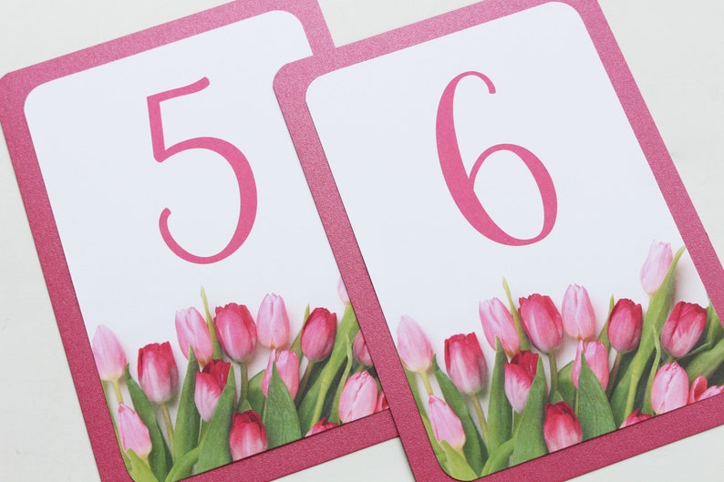 Pink Spring Tulip Table Numbers - Etsy