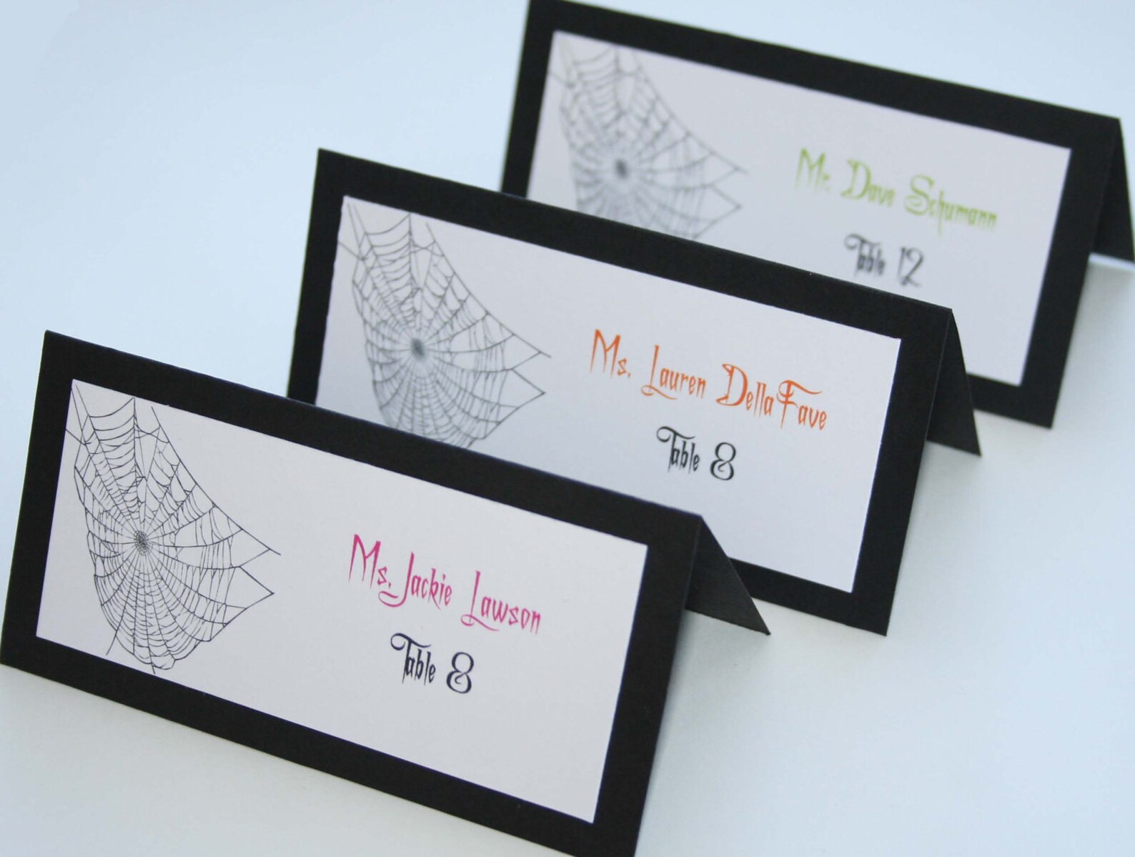 Spiderweb Place Cards - Etsy