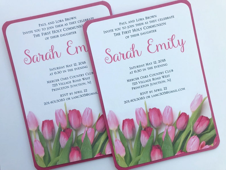 Spring Tulip Invitation - Etsy