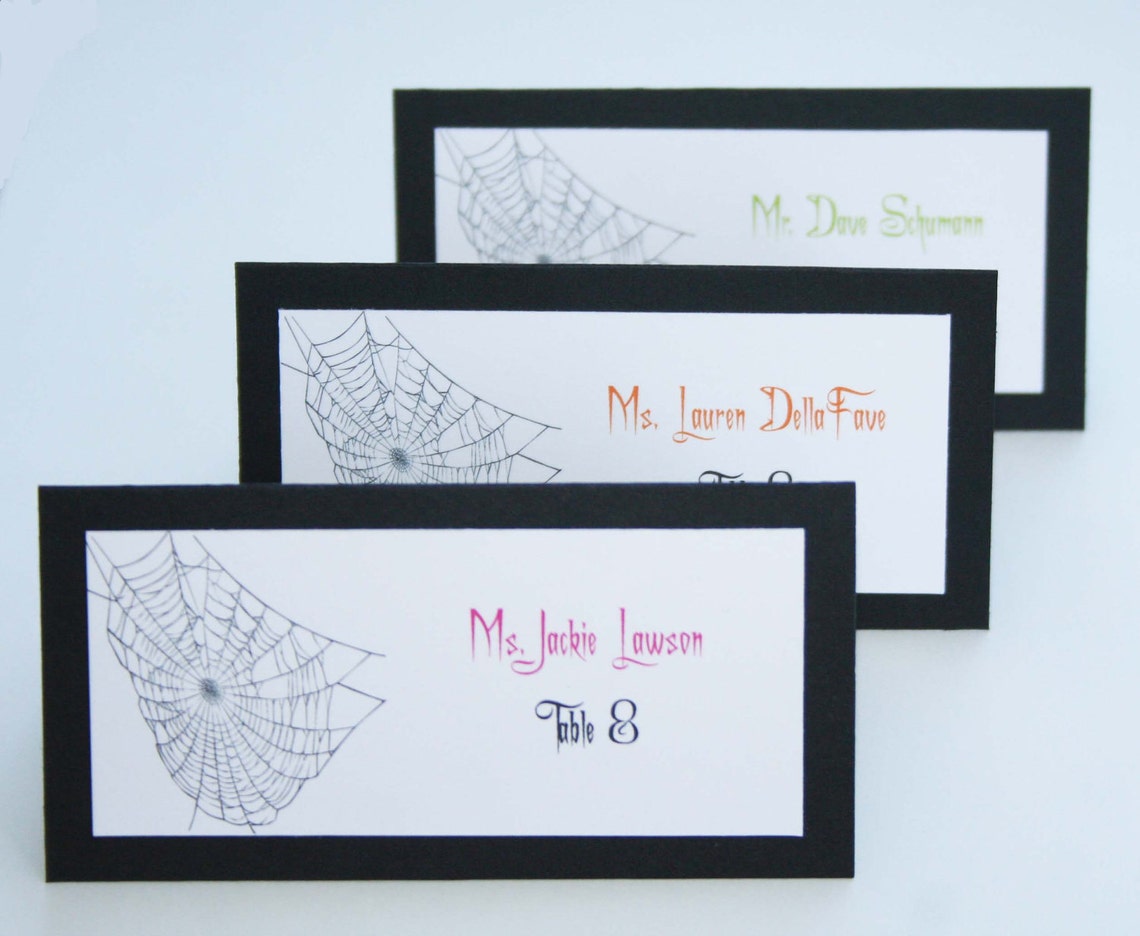 Spiderweb Place Cards - Etsy