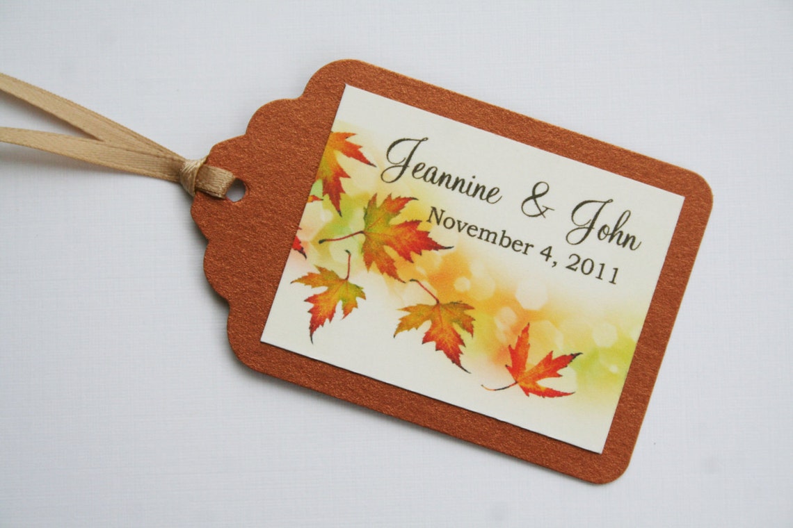 Falling Leaves Favor Tags - Etsy