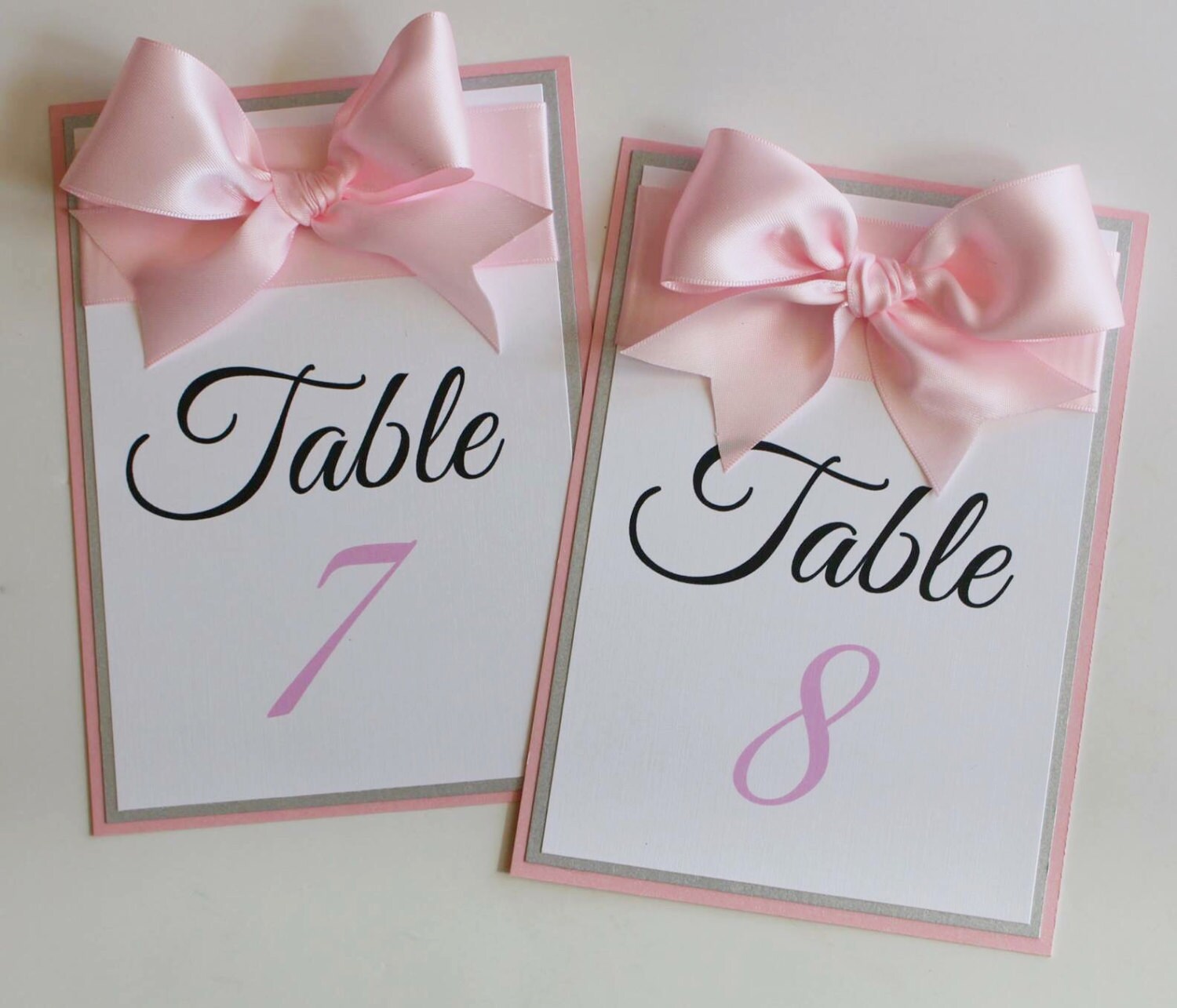 Pink Baby Shower Table Number With Large Bow - Etsy