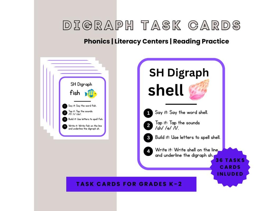 Digraph Small Group Task Cards - Etsy