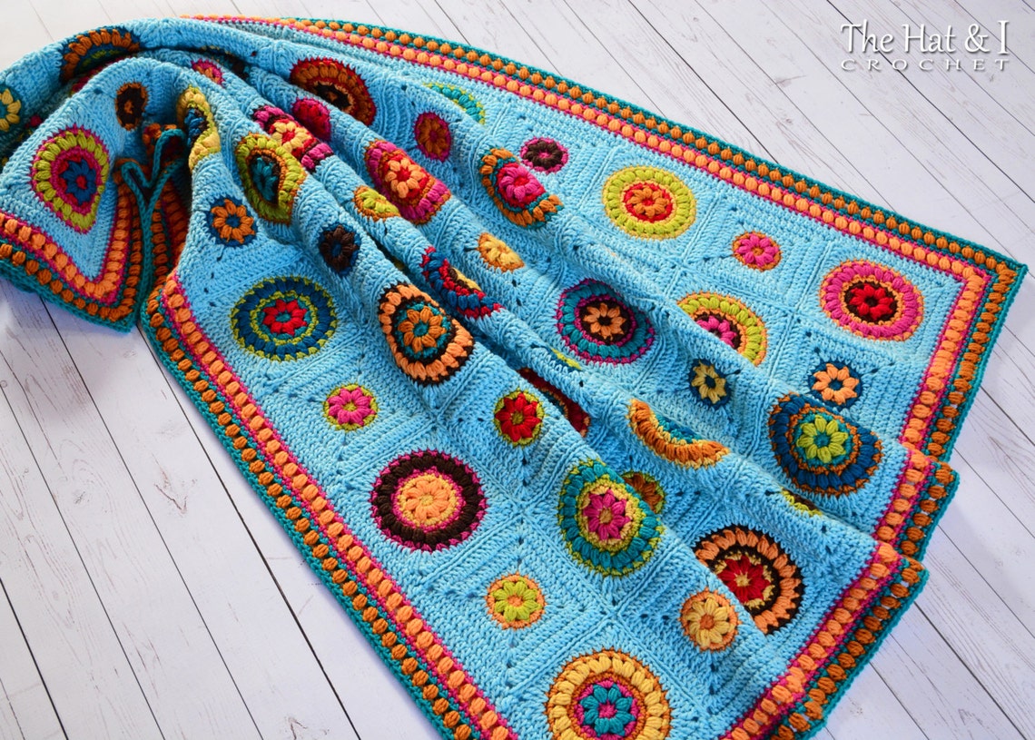 CROCHET Blanket PATTERN - Hippie Gypsy Blanket - Crochet Pattern for ...
