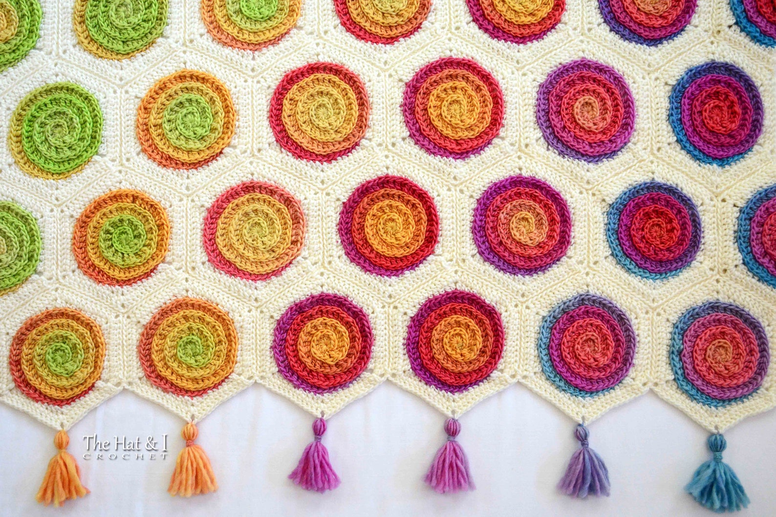 CROCHET Blanket PATTERN - Swirly Pop - Crochet Pattern for Boho Throw ...