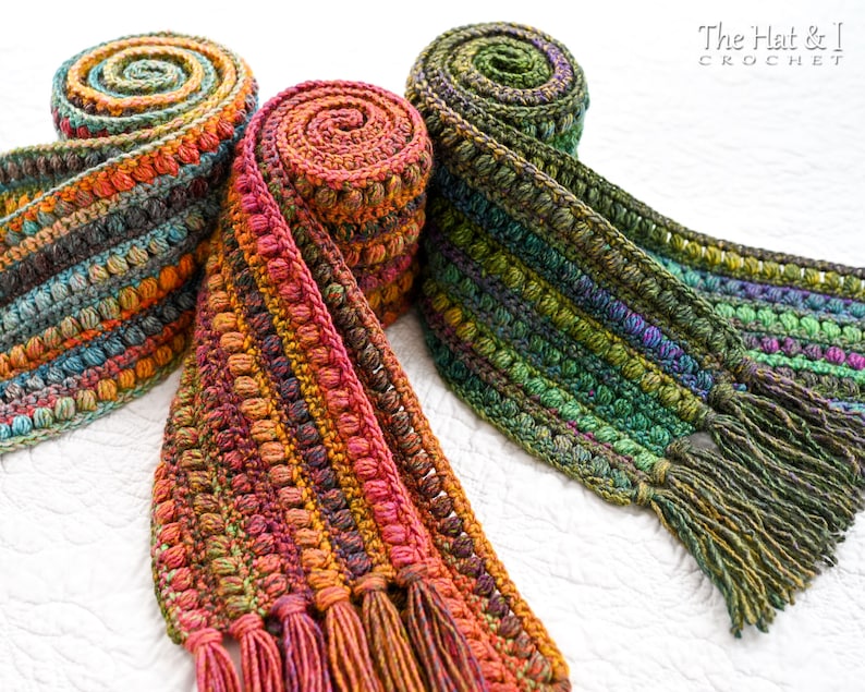 Crochet PATTERN Boho Scarves Crochet Scarf Pattern for - Etsy