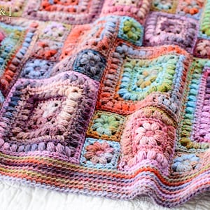 CROCHET PATTERN - Square Scramble - Crochet Blanket Pattern, Baby Throw ...