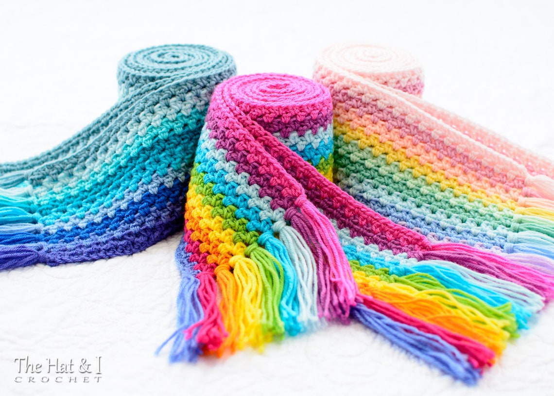 Crochet PATTERN - Crayon Box - Crochet Hat Pattern + Scarf Pattern ...