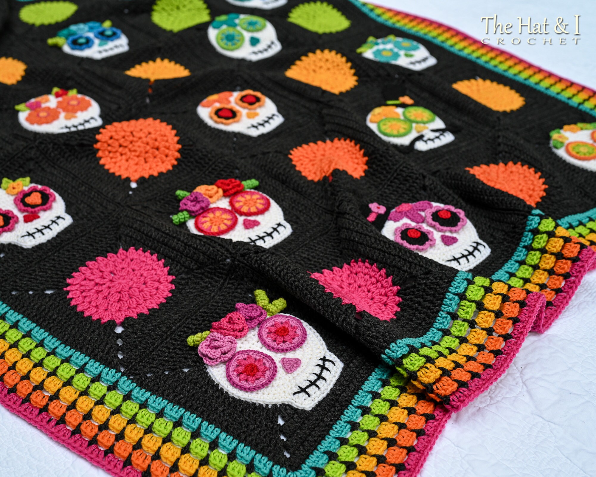 CROCHET PATTERN - Sugar Skull Sampler - Crochet Blanket Pattern, Day of ...
