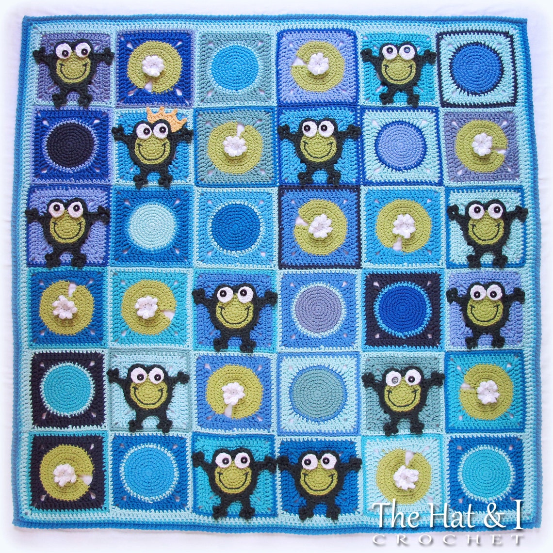 CROCHET Blanket PATTERN - Frog Frenzy - Crochet Pattern for Baby Throw ...