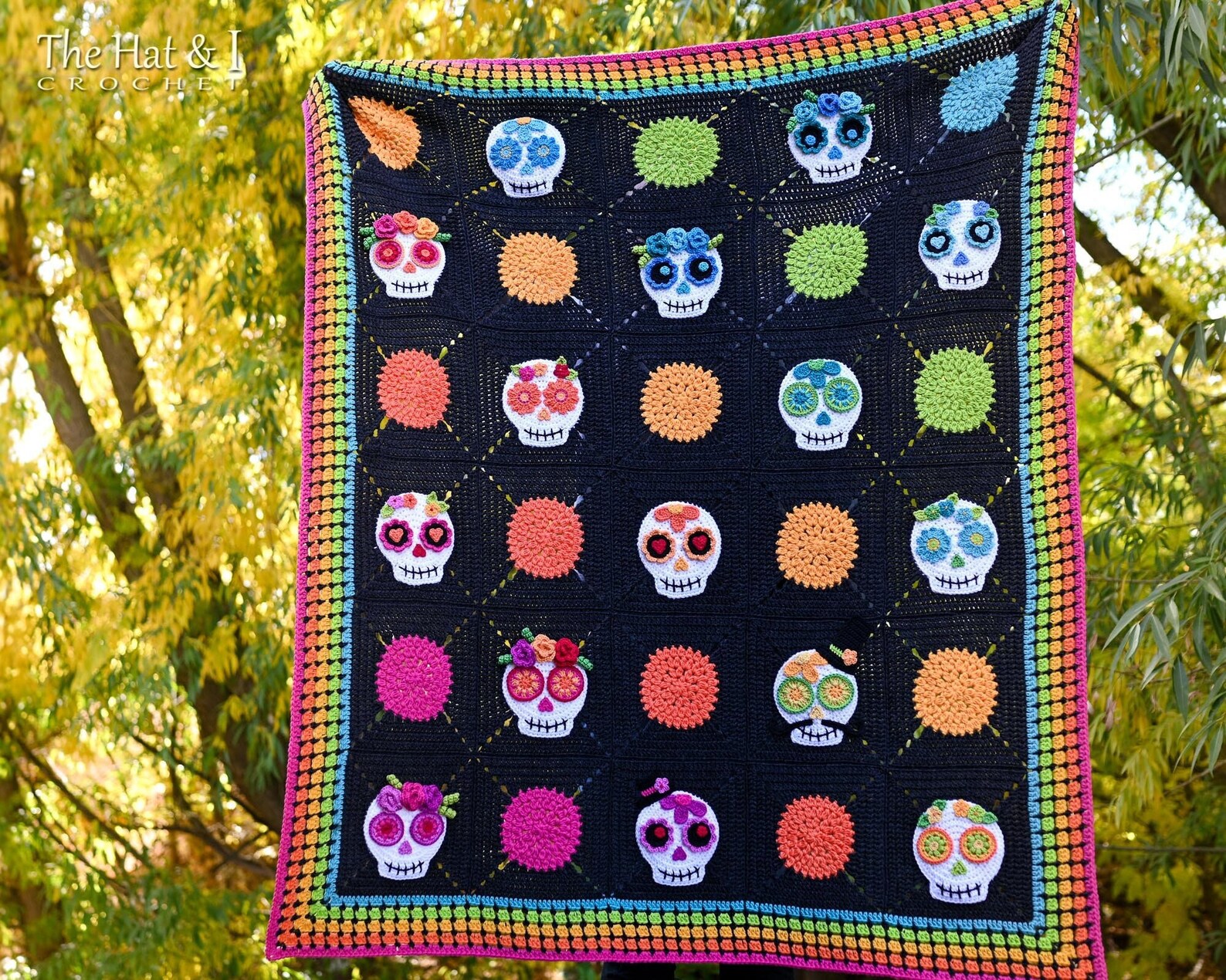 CROCHET PATTERN - Sugar Skull Sampler - Crochet Blanket Pattern, Day of ...