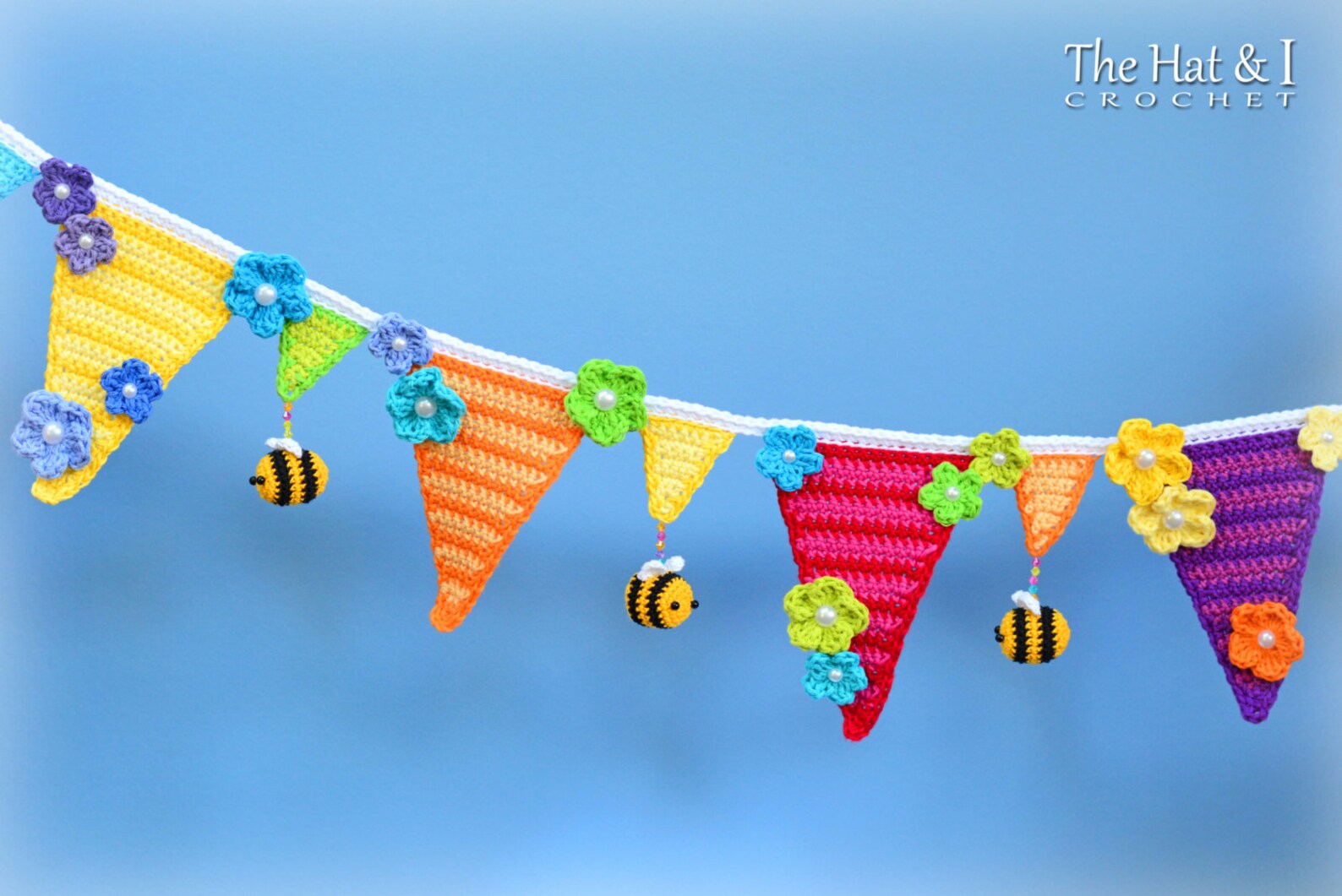 Crochet PATTERN Bee Happy Bunting Crochet Bunting Pattern, Flag Garland ...