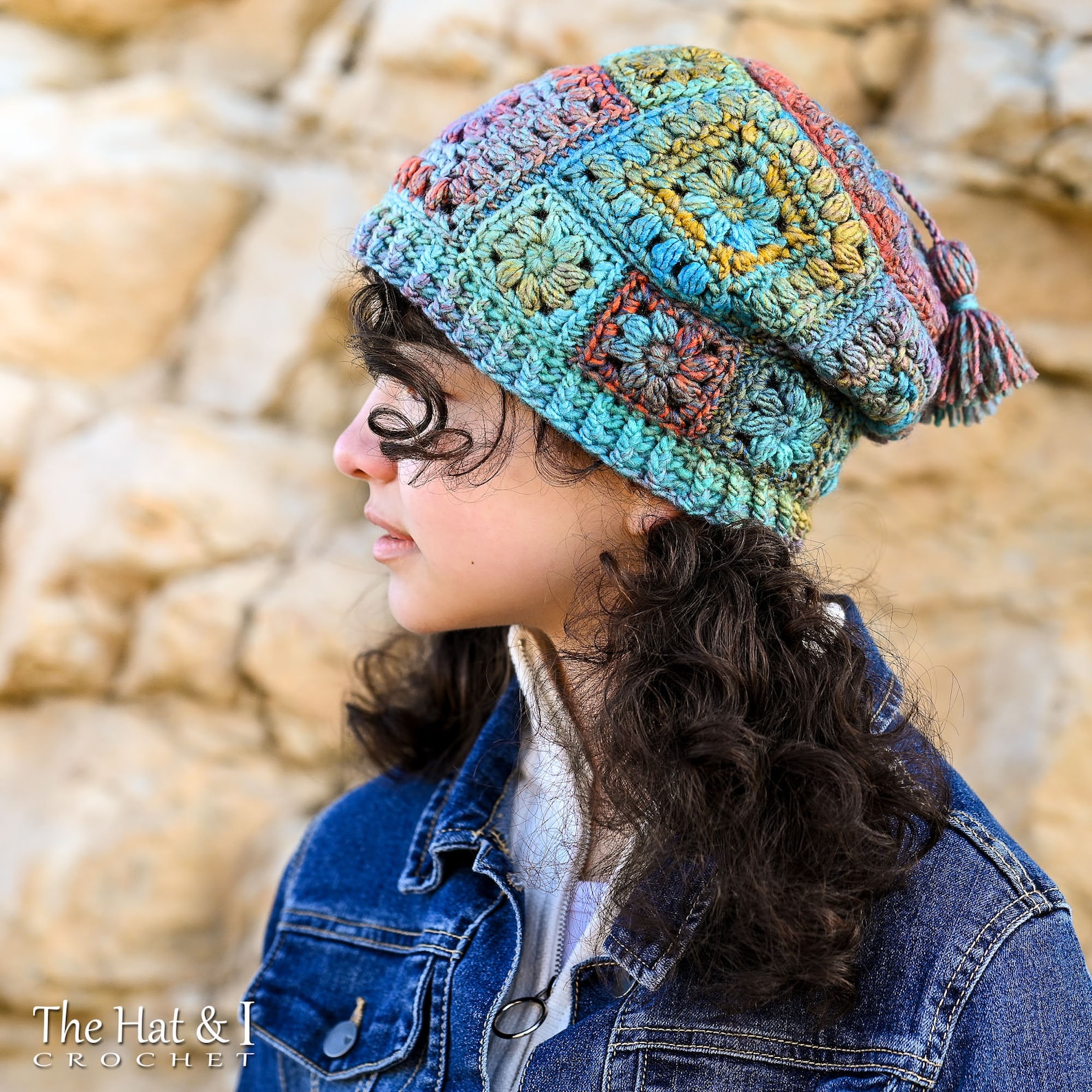 Crochet Hat PATTERN Square Scramble Slouchy Crochet Pattern Slouch Hat ...