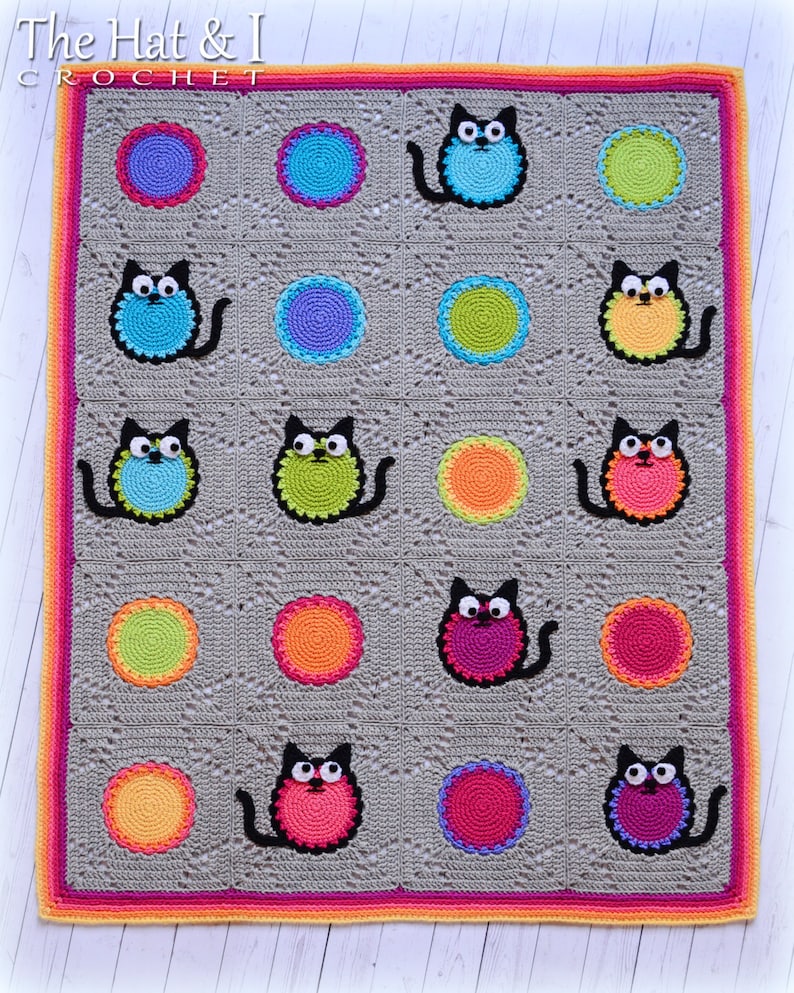 CROCHET PATTERN - Cat Lover - Crochet Blanket Pattern W/ Cats, Cat ...