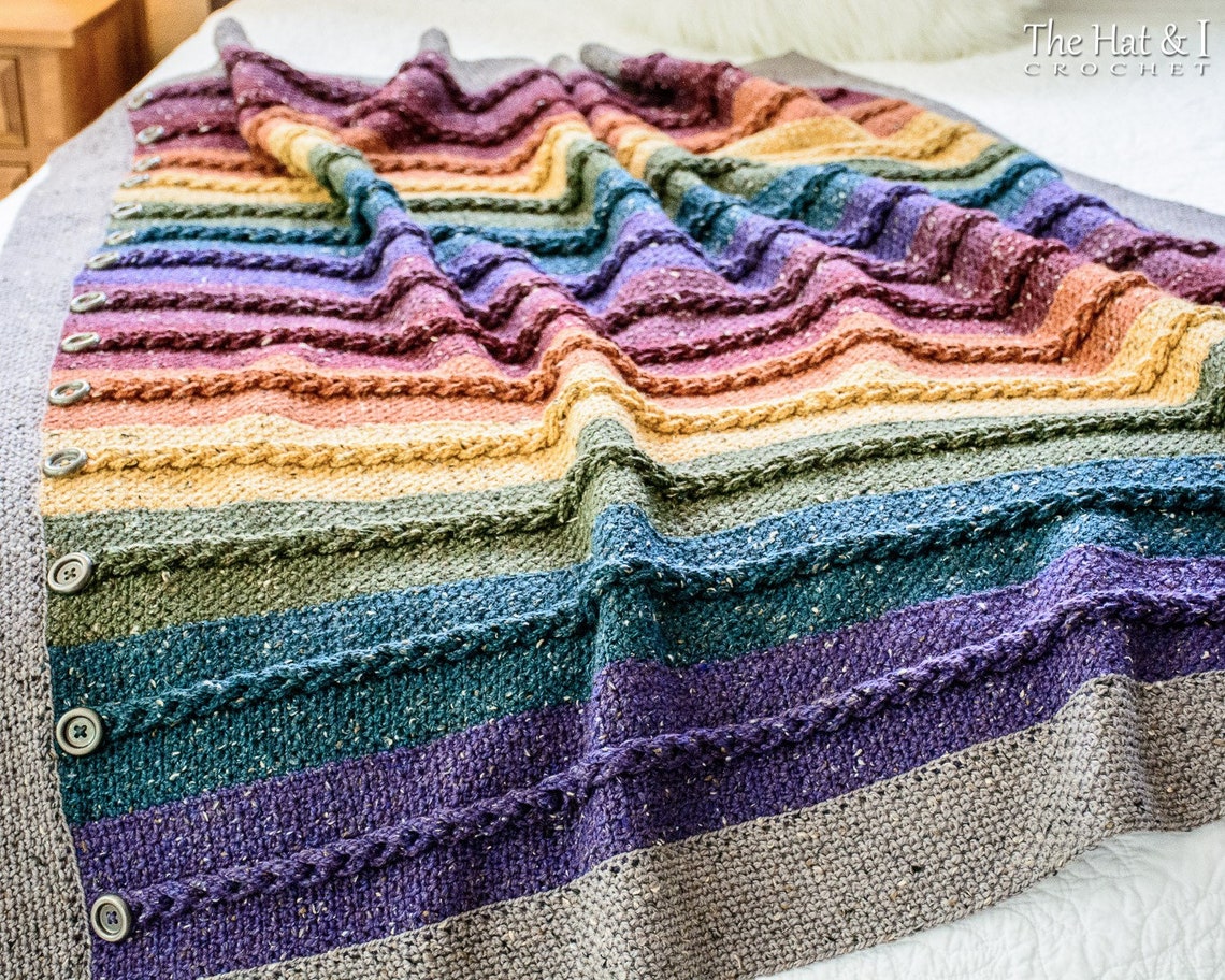 Crochet Blanket PATTERN Buttons & Braids Blanket Crochet - Etsy Australia