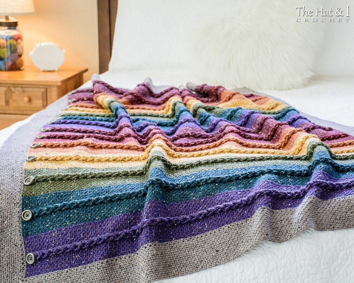 Crochet Blanket PATTERN Buttons & Braids Blanket Crochet - Etsy Australia