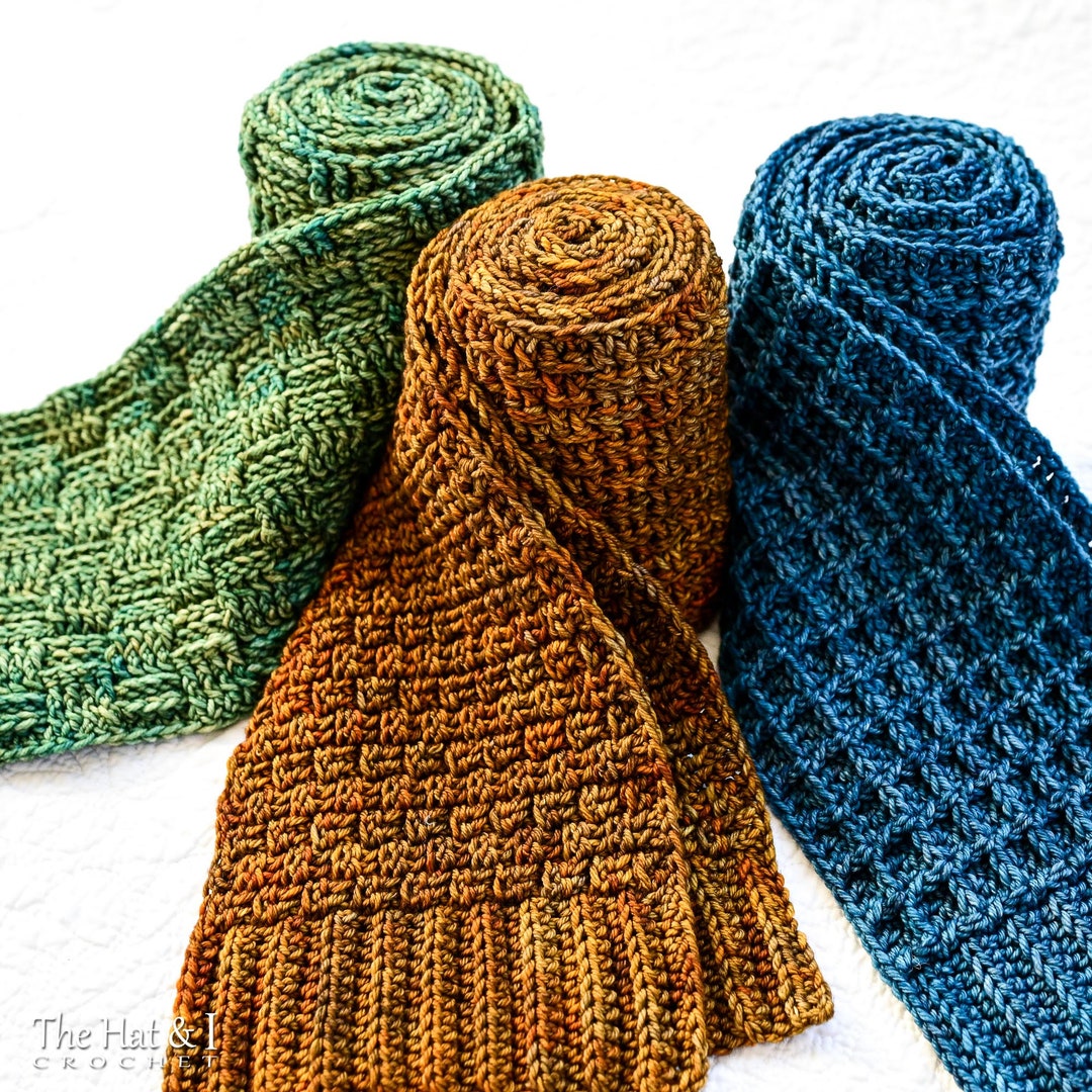 CROCHET PATTERN - Timeless Texture Trio - Crochet Scarf Patterns for ...