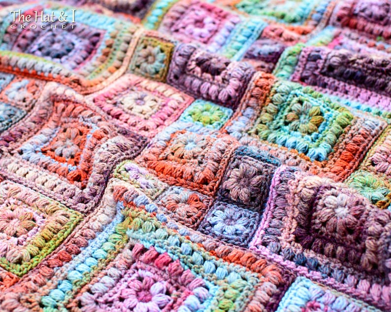 Crochet PATTERN Square Scramble Crochet Blanket Pattern - Etsy