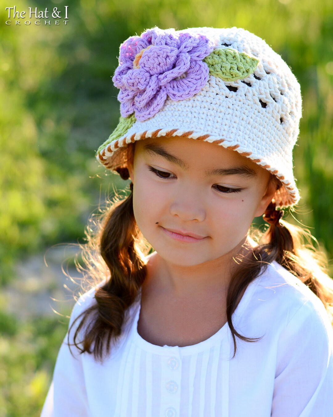 Crochet Hat PATTERN in Full Bloom Crochet Pattern for Sun Hat Flower ...