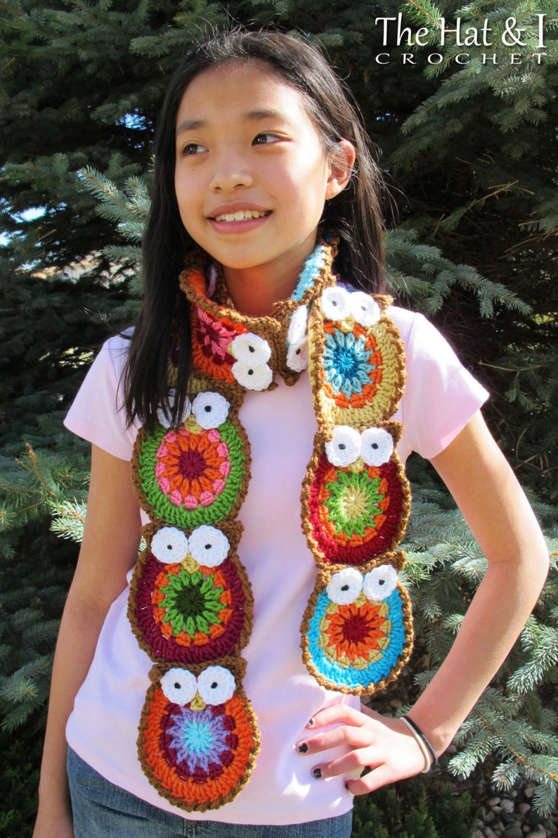 CROCHET PATTERN - B Hoo Ur Scarf + Hat - Crochet Scarf Pattern, Owl ...
