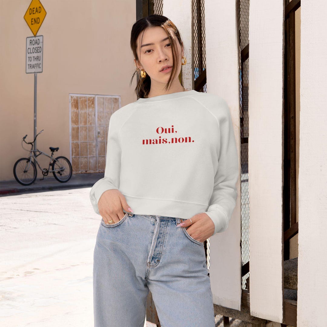 Chic Cropped Fleece Pullover - Oui Mais Non, Fashion Top, Cozy ...