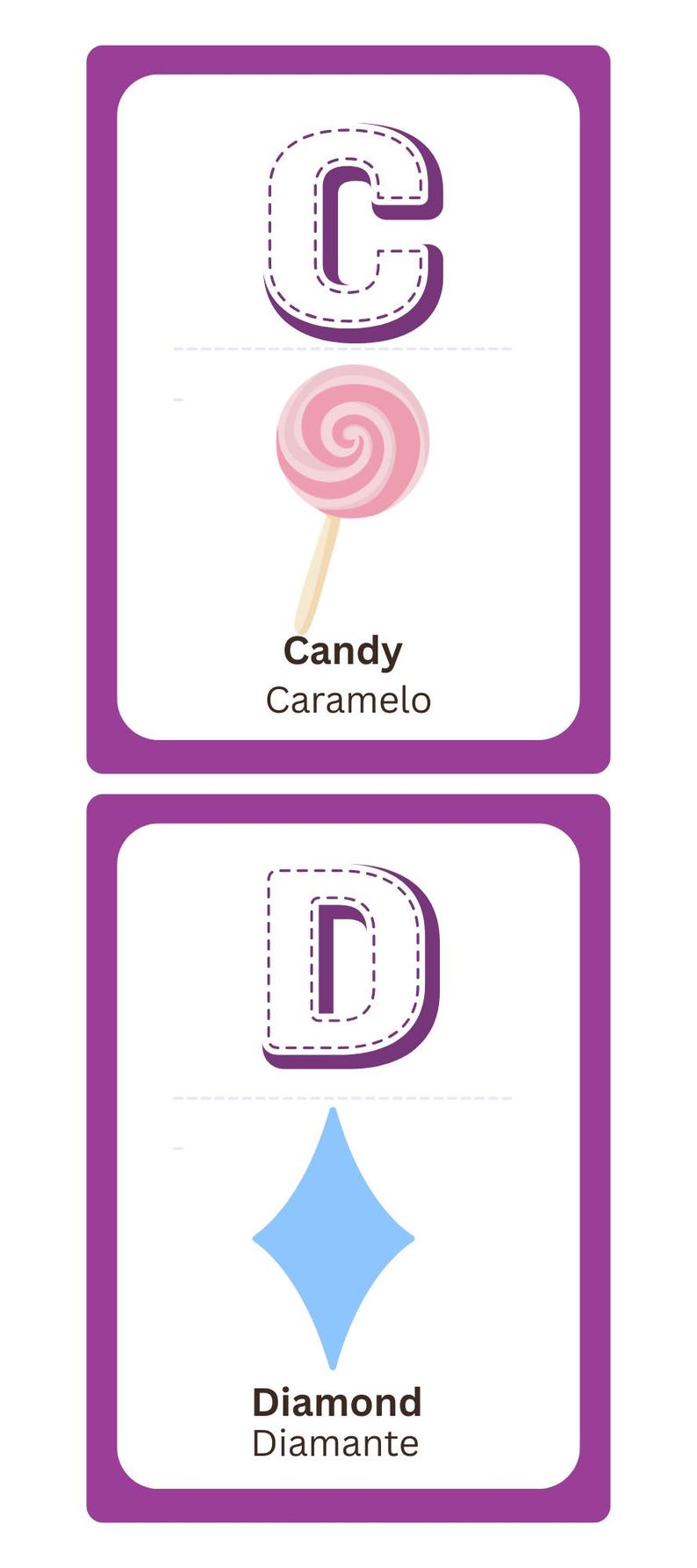 Bilingual Phonics Alphabet Cards for Toddlers (english + Spanish) - Etsy
