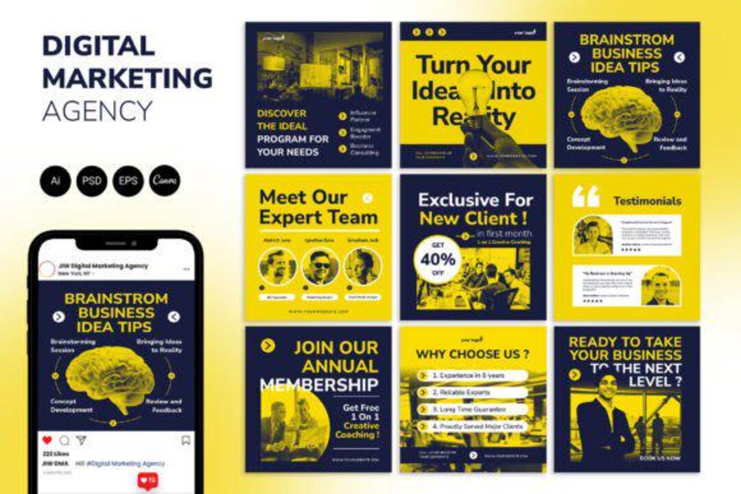 Digital Marketing Canva Template - Etsy
