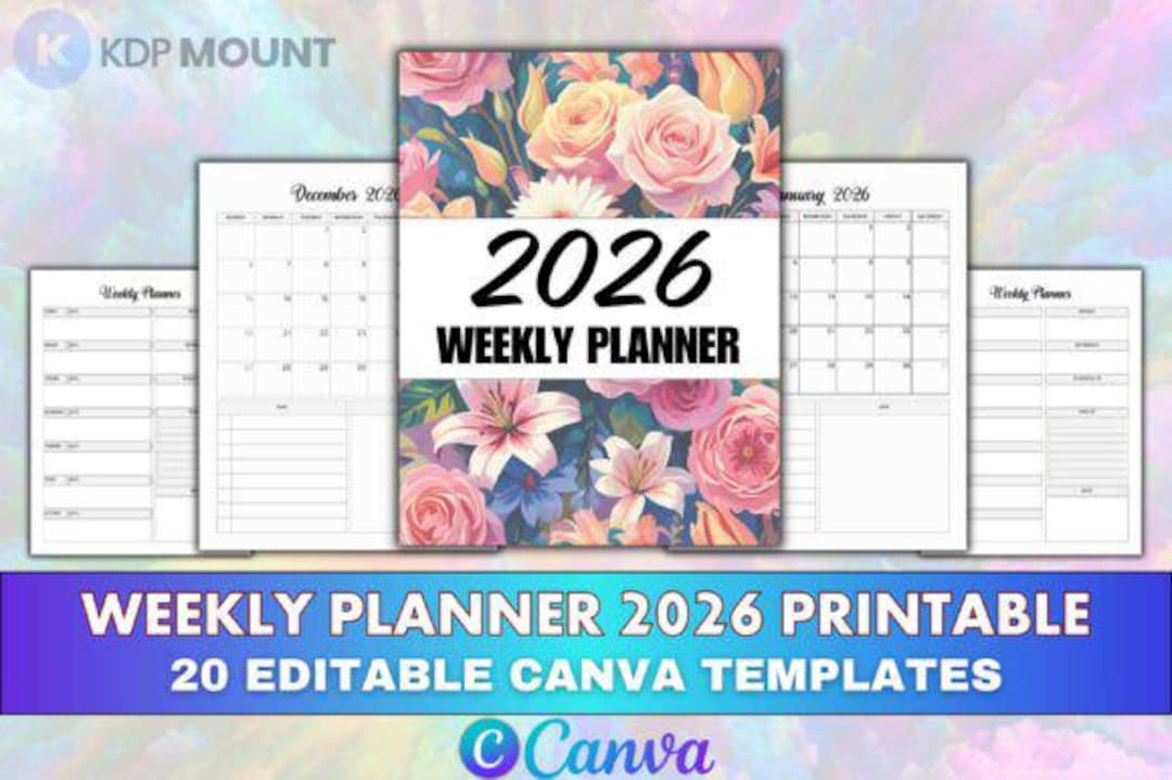 2026 Weekly Planner Printable | Minimalist Editable Planner PDF - Etsy