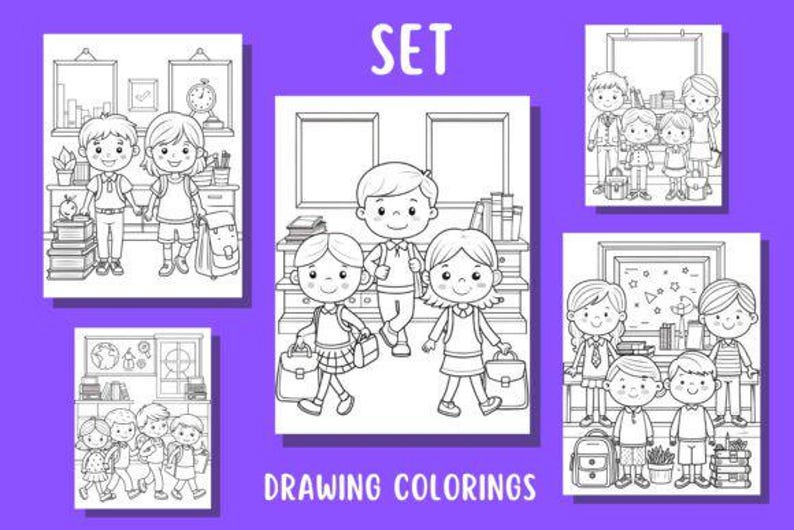 10 Kids Coloring Pages – Printable Drawing Pages PDF - Etsy