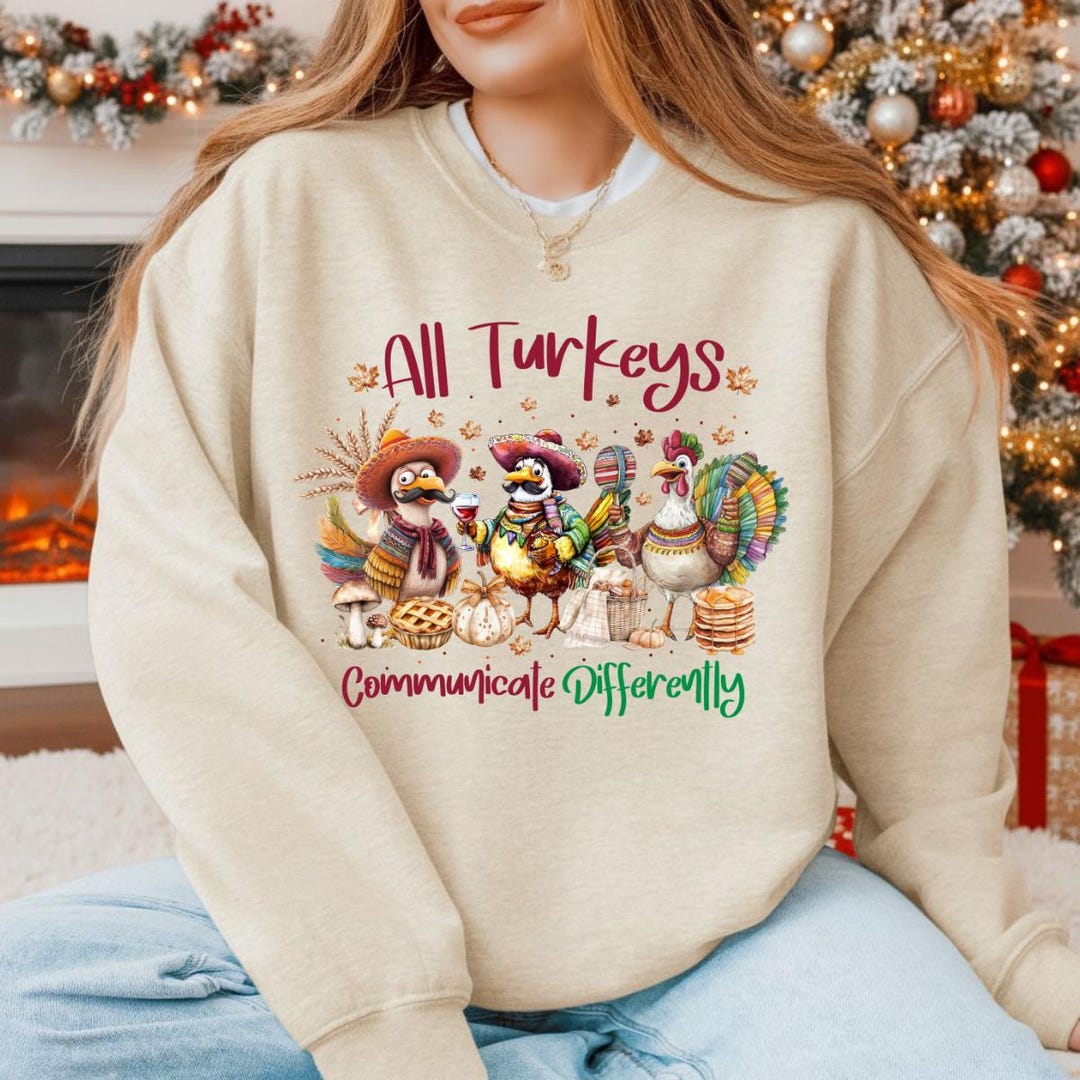 Funny Turkey Thanksgiving Sweatshirt: Western Farmhouse Holiday Tee - Etsy