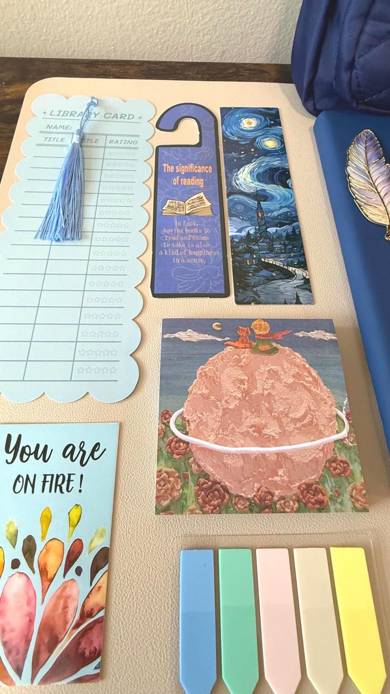 Navy Blue Bookish Stationery Box | Journal, Pens, Bookmark, Reading ...