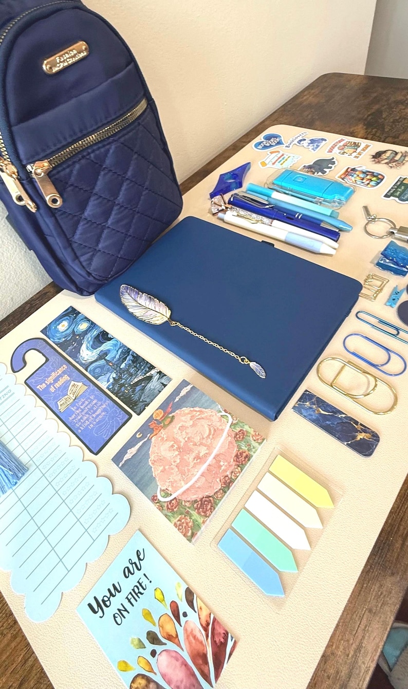 Navy Blue Bookish Stationery Box | Journal, Pens, Bookmark, Reading ...