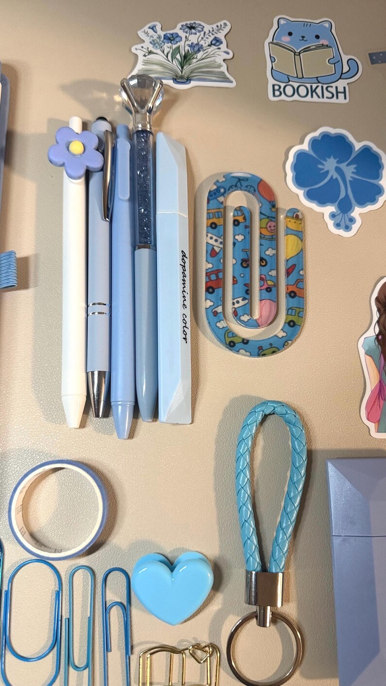 Pastel Blue Bookish Backpack Set | Journal, Stationery, Reading Light ...