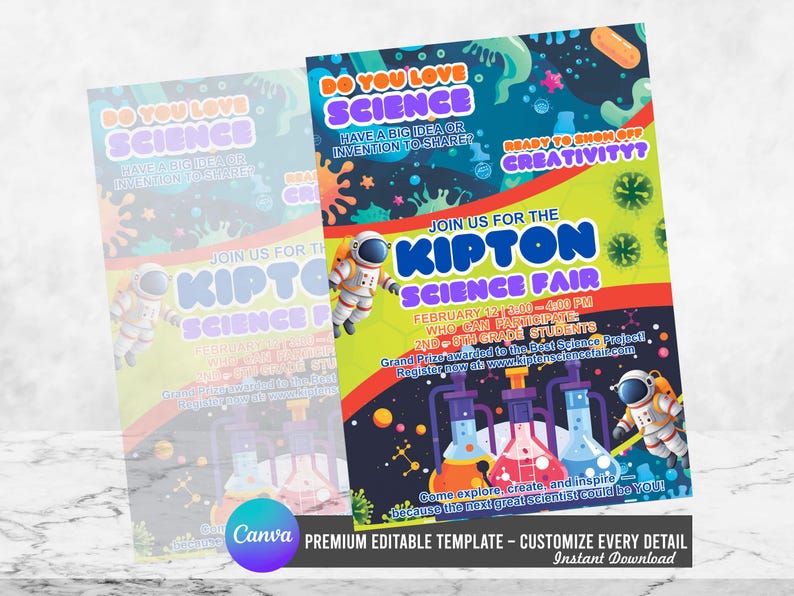 Science Fair Project Board Template Canva | Editable Trifold Poster ...